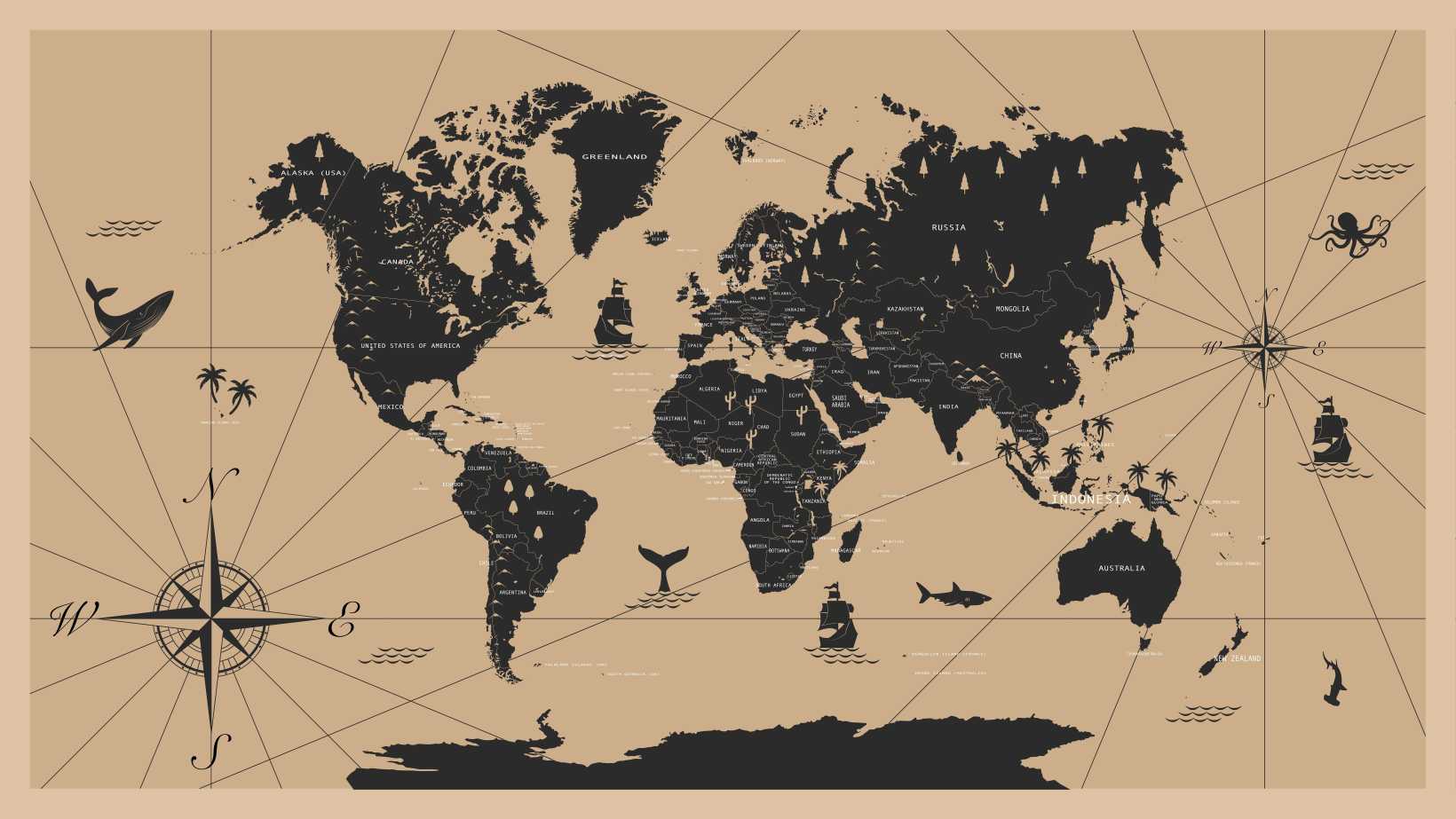 Mapa Negro & Beige – La Flora Design